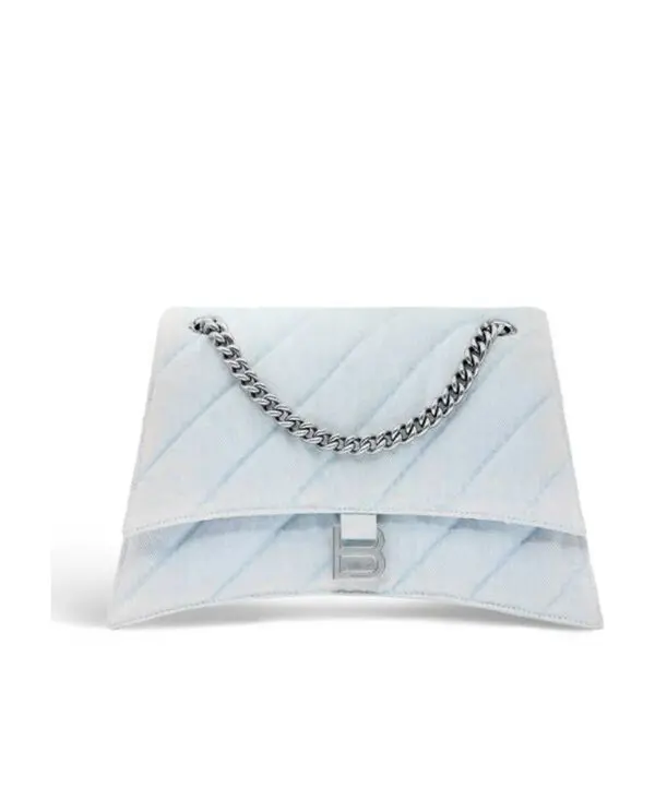 Balenciaga Crush Quilted Medium Shoulder Bag - Blue