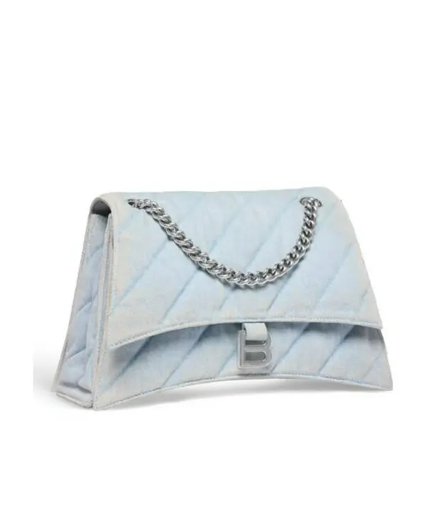 Balenciaga Crush Quilted Medium Shoulder Bag - Blue