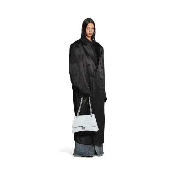 Balenciaga Crush Quilted Medium Shoulder Bag - Blue