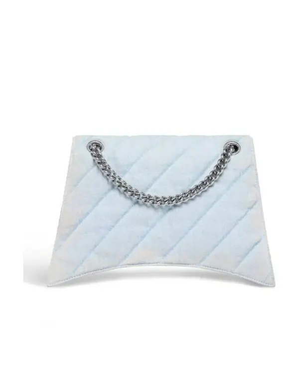 Balenciaga Crush Quilted Medium Shoulder Bag - Blue