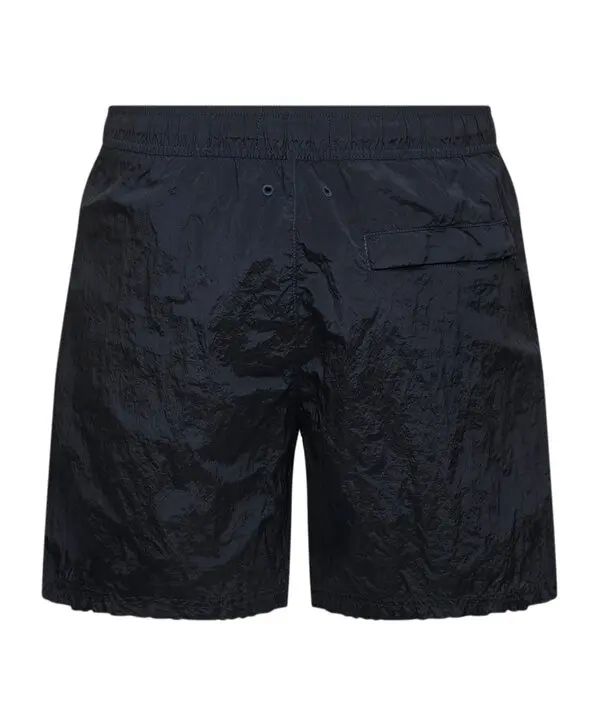 Stone Island Logo Patch Swim Shorts - Blue