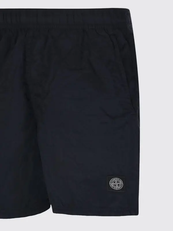 Stone Island Logo Patch Swim Shorts - Blue