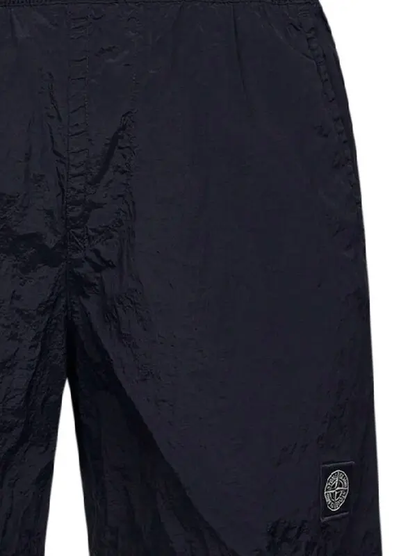 Stone Island Logo Patch Swim Shorts - Blue