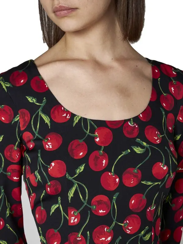 Dolce & Gabbana Cherry Print Midi Dress