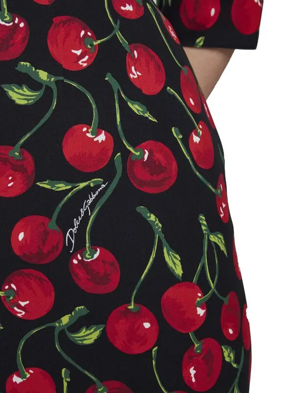 Dolce & Gabbana Cherry Print Midi Dress