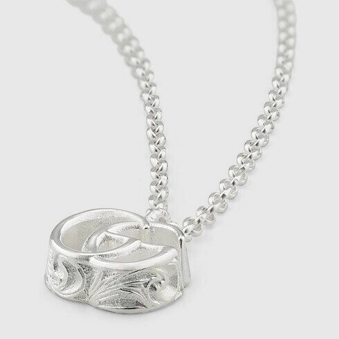 Gucci Gg Marmont Pendant Necklace - Silver