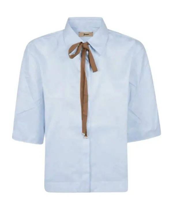 Herno Tie Detailed Button-up Shirt - Blue