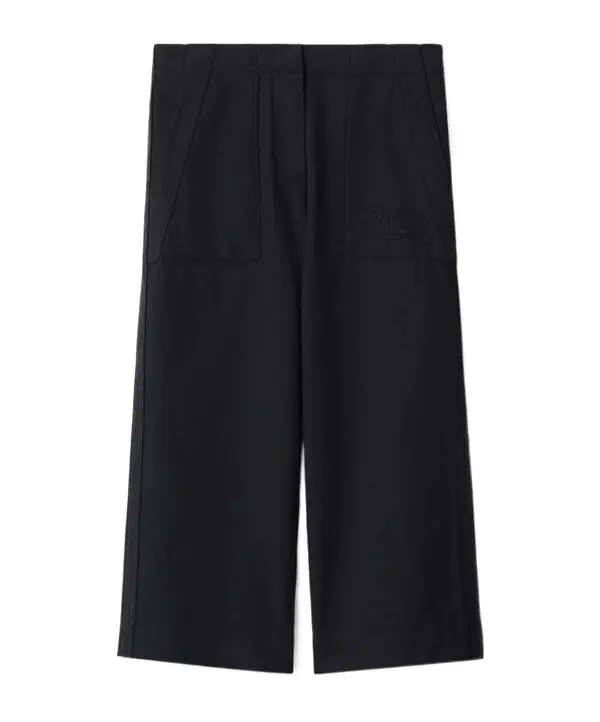 Burberry Straight-leg Trousers With Equestrian Knight Logo Embroidery