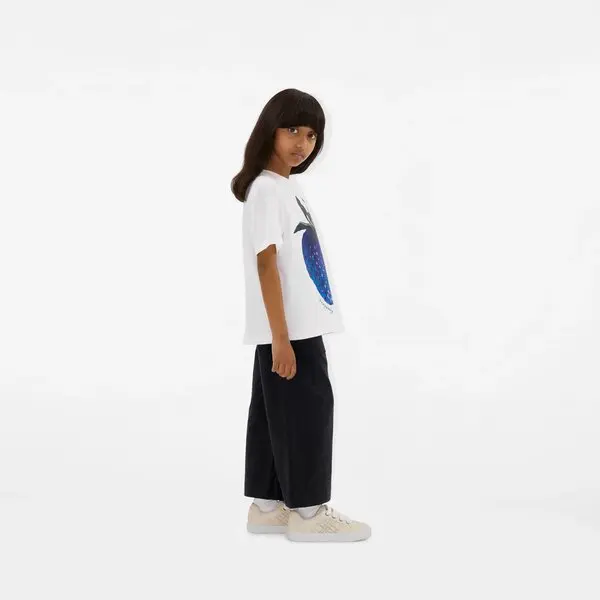 Burberry Straight-leg Trousers With Equestrian Knight Logo Embroidery