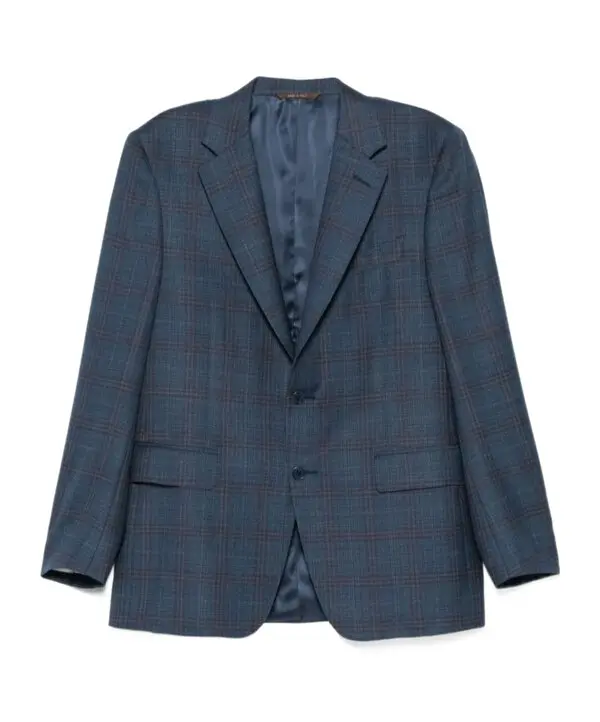 Canali Checked Blazer - Blue
