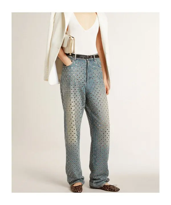 GOLDEN GOOSE Straight-leg Eyelet Detailed Jeans
