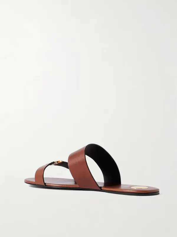 Saint Laurent Babylone Logo Strap Flat Sandals