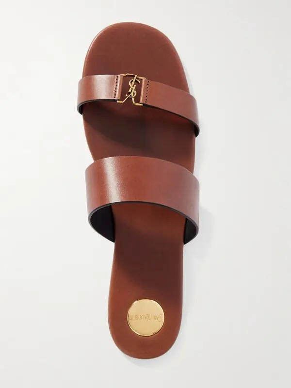 Saint Laurent Babylone Logo Strap Flat Sandals