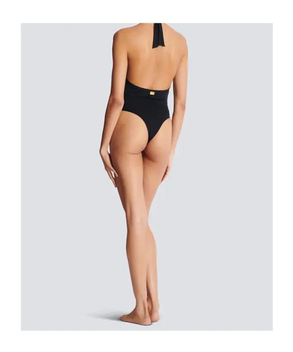 Balmain Cross Front One-piece Swimsuit - Black