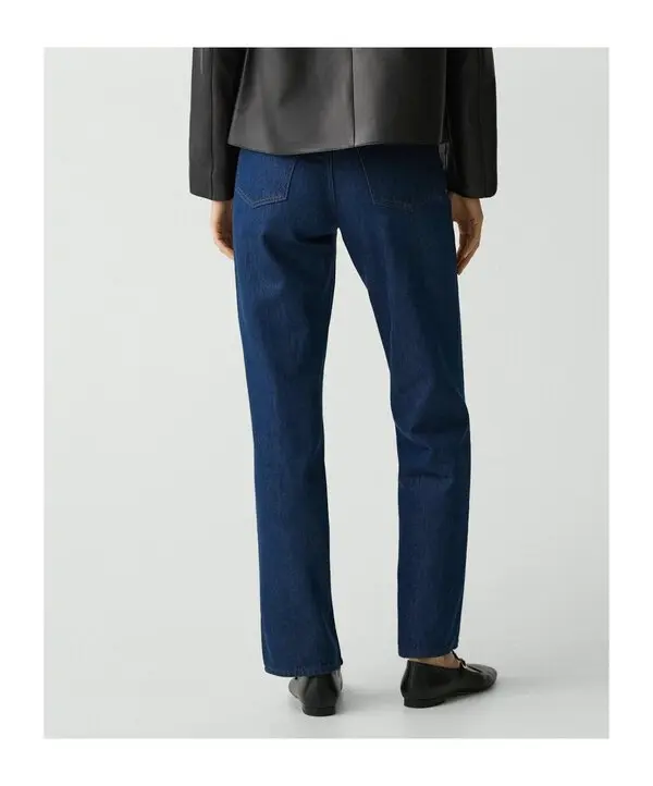 Theory High-waisted Straight Leg Trousers In Relaxed Denim