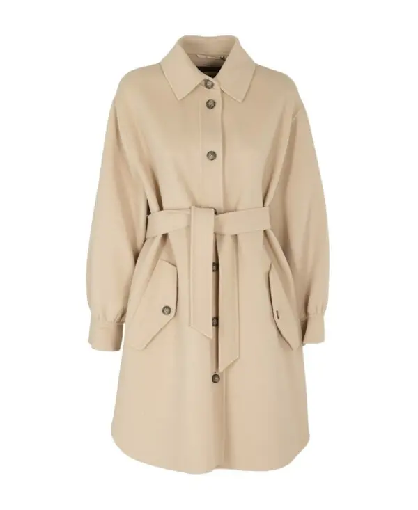 Max Mara Single-breasted Casual Coat - Nude