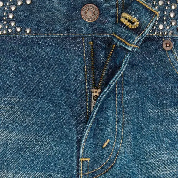 Celine Mini Shorts In Dark Union Wash Denim