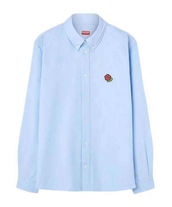 Kenzo Boke Flower Curved Hem Shirt - Blue
