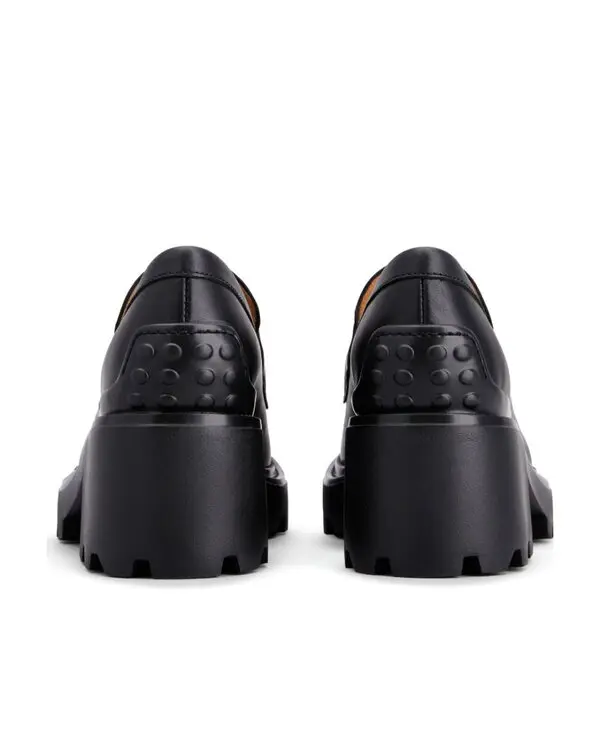 TOD'S Logo Buckle Almond Toe Loafers