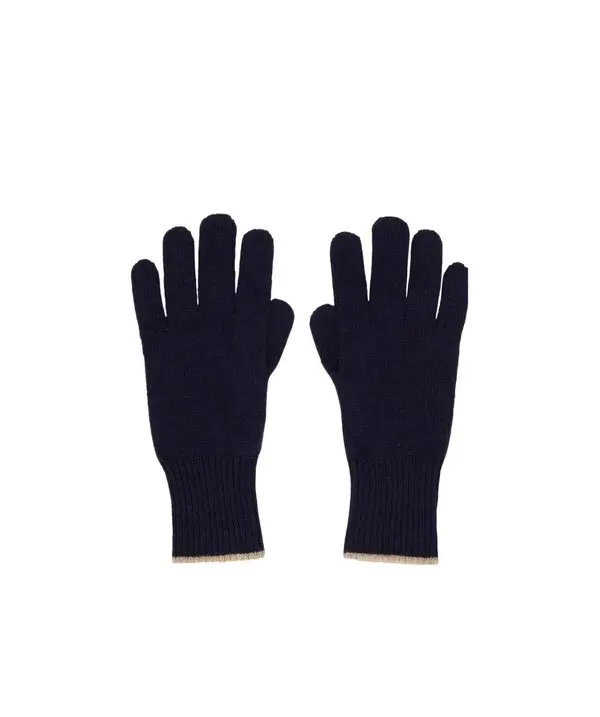 Brunello Cucinelli Contrasted-trim Knitted Gloves - Black