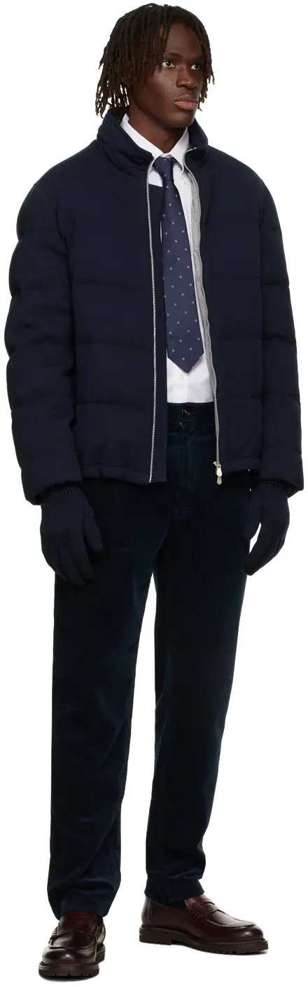 Brunello Cucinelli Knitted Gloves With Contrasted Trim - Black