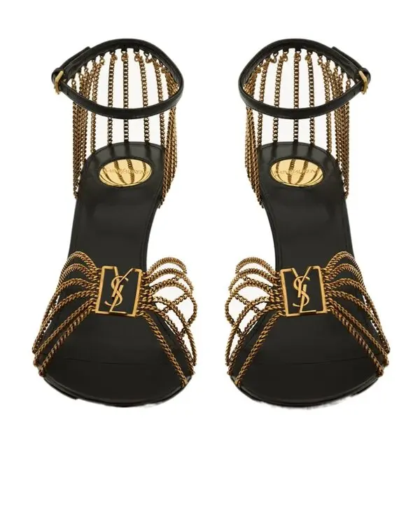 Saint Laurent Chain Detail Open Toe Sandals