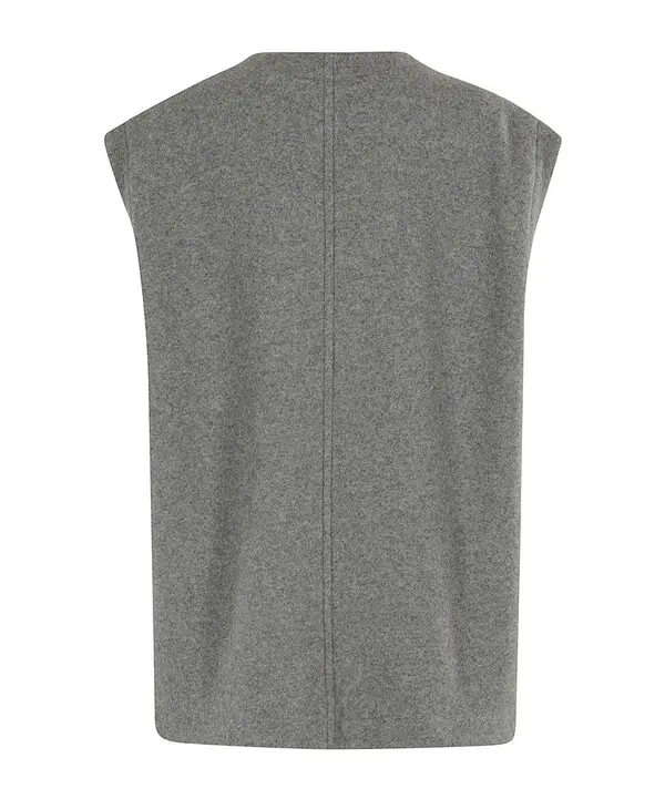 MAISON MARGIELA V-neck Felted Vest - Gray