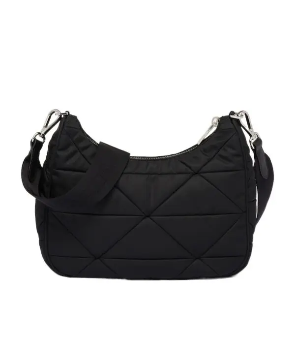 Prada Quilted Logo Shoulder Bag - Black