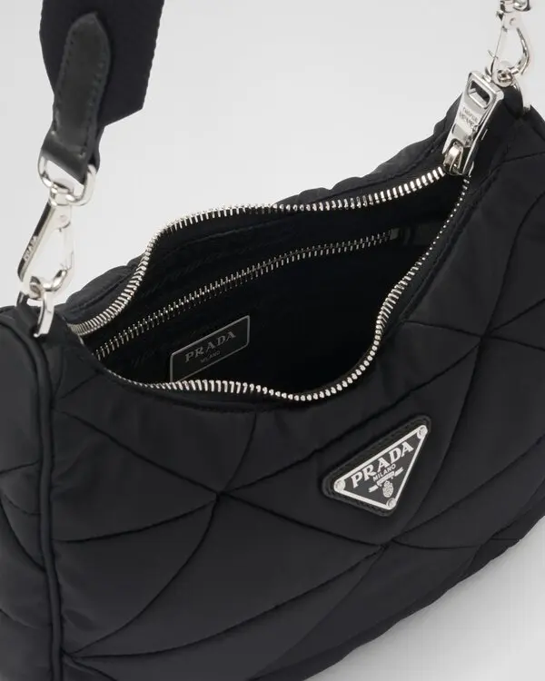 Prada Quilted Logo Shoulder Bag - Black