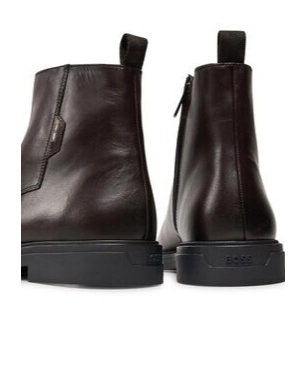 Hugo Boss Round Toe Zip Up Ankle Boots