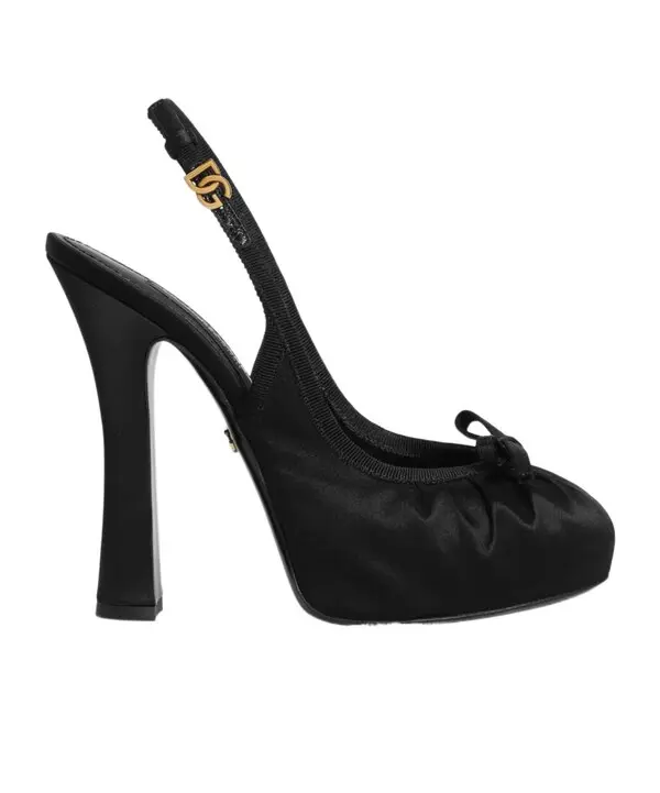 Dolce & Gabbana Satin Bow Detail Pumps - Black