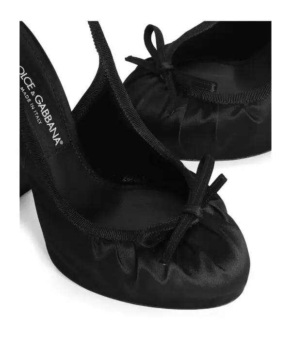 Dolce & Gabbana Satin Bow Detail Pumps - Black