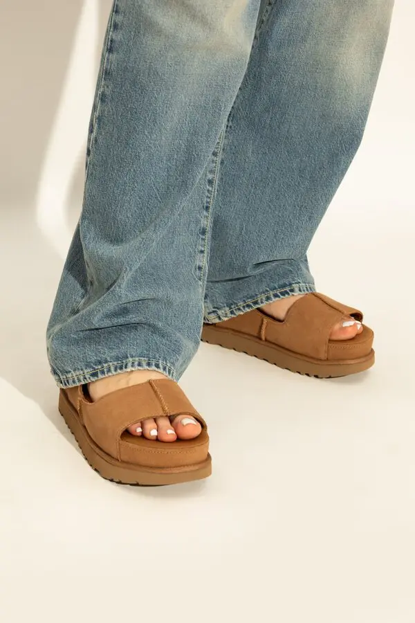 UGG Goldenstar Sandals With Adjustable Ankle Strap - Maroon