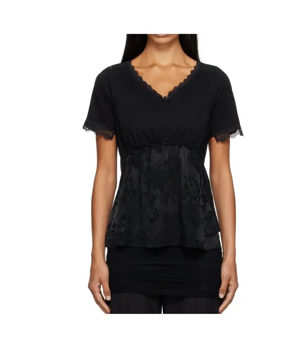 MAISON MARGIELA Lace Trimmed Brocade Top