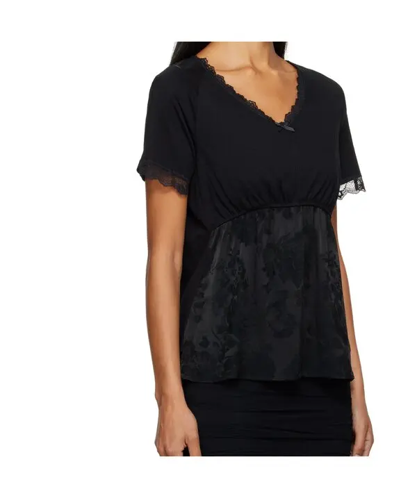 MAISON MARGIELA Lace Trimmed Brocade Top