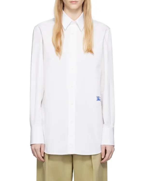 Burberry Logo Embroidered Button-up Shirt