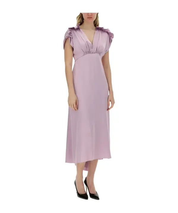 Victoria Beckham Plunge V-neck Satin Midi Dress