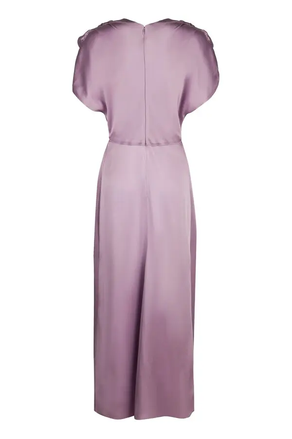 Victoria Beckham Plunge V-neck Satin Midi Dress
