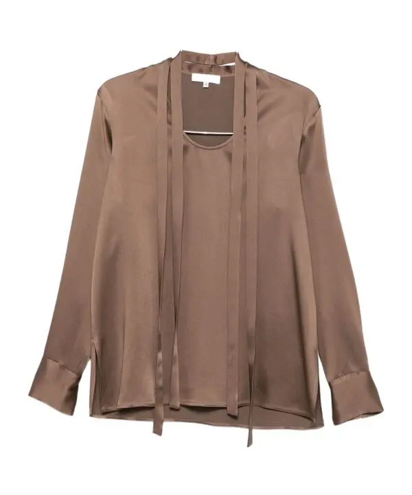 Antonelli Firenze Long-sleeve Blouse With Button Cuffs - Brown