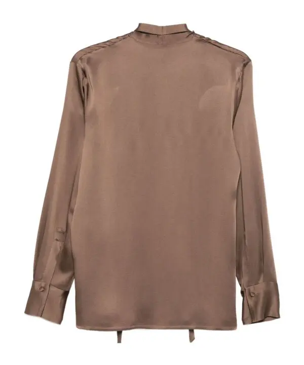 Antonelli Firenze Long-sleeve Blouse With Button Cuffs - Brown