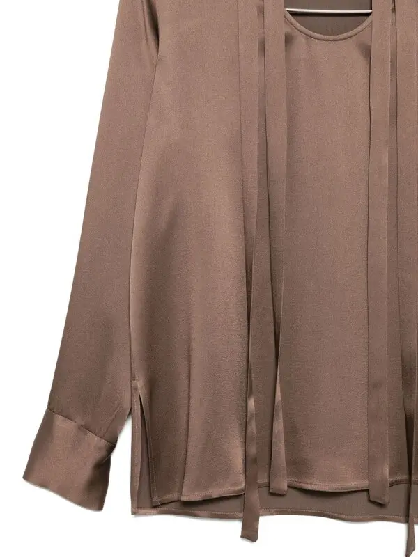 Antonelli Firenze Long-sleeve Blouse With Button Cuffs - Brown