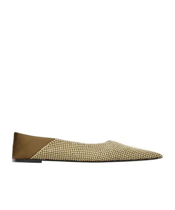 Saint Laurent Pointed Flat Embellished Shoes