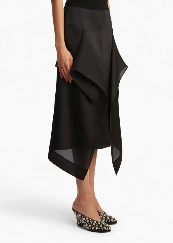 Khaite Nina Ruffled Silk Skirt