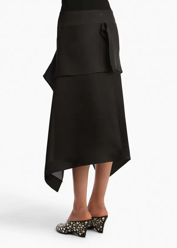 Khaite Nina Ruffled Silk Skirt