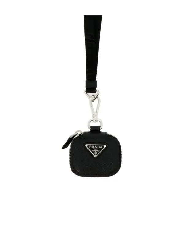 Prada Logo-plaque Saffiano Neck Wallet