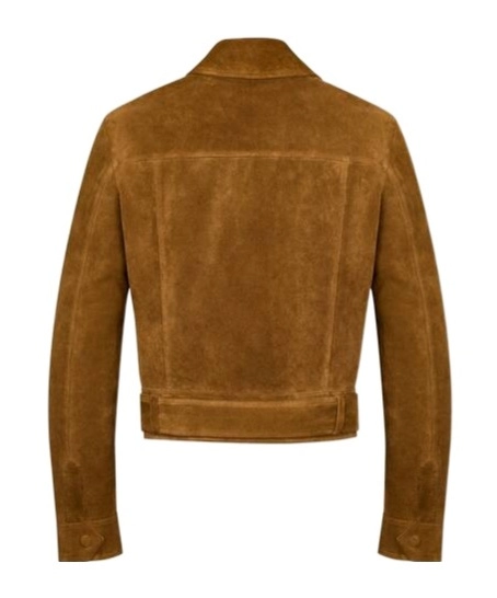 Saint Laurent Belted Suede Jacket - Brown