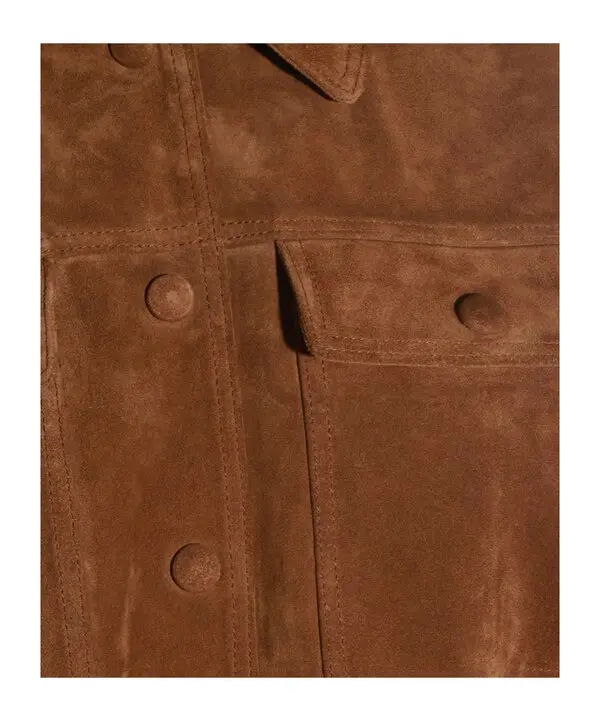 Saint Laurent Belted Suede Jacket - Brown