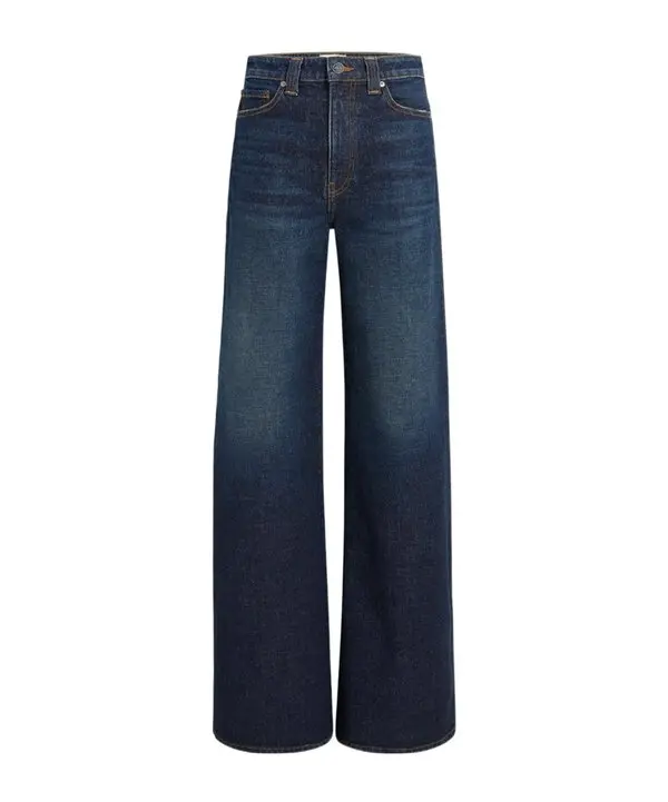 Khaite Dane High-waisted Wide-leg Jeans - Grey