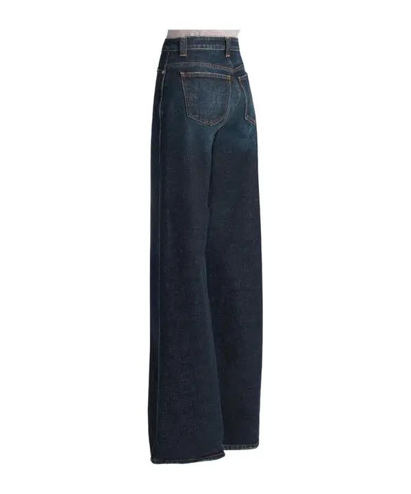 Khaite Dane High-waisted Wide-leg Jeans - Grey