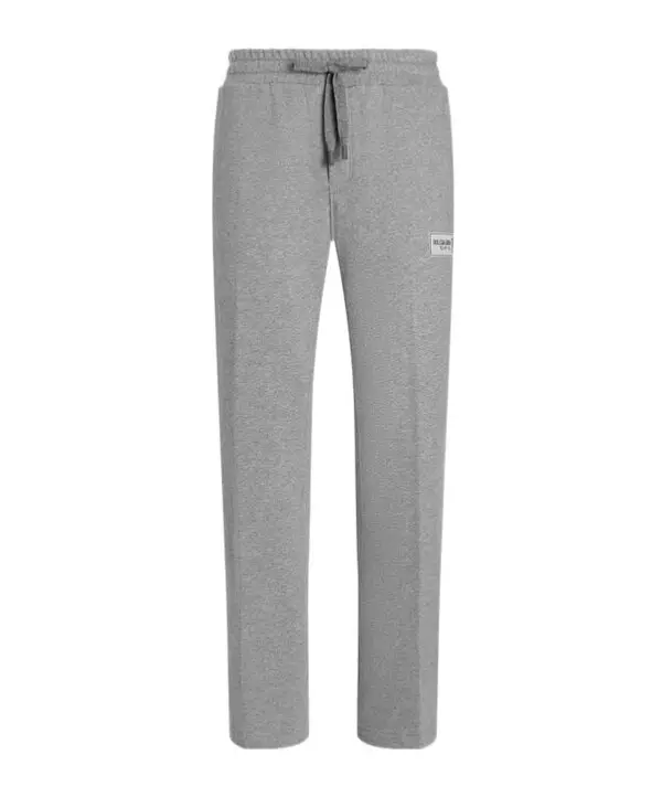 Dolce & Gabbana Dolce Gabbana Logo Printed Jersey Jogging Pants - Gray